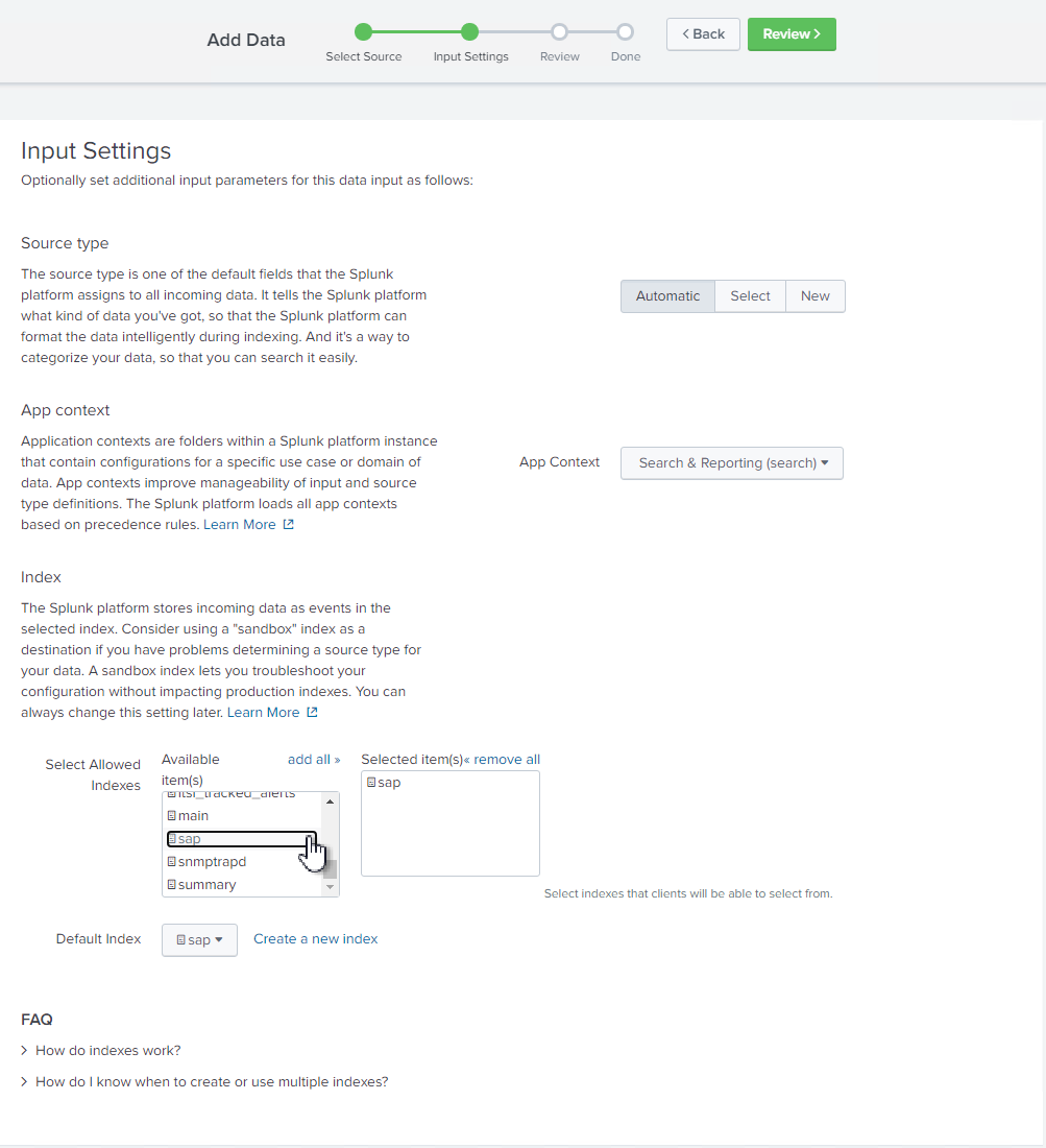 Create an HTTP Event Collector (HEC)