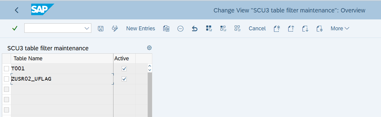 SCU3 - Analysis of Logged Customizing Objects and Tables
