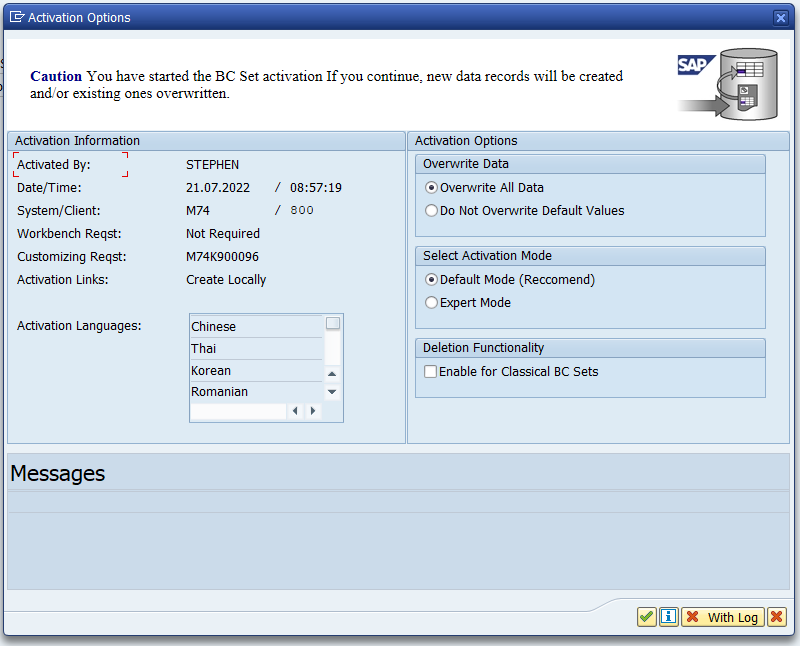 Activate Business Configuration Sets (PowerConnect ABAP 7.X)