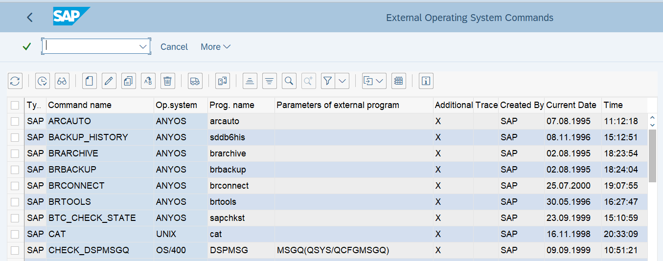 SM69 - External OS Commands Logs