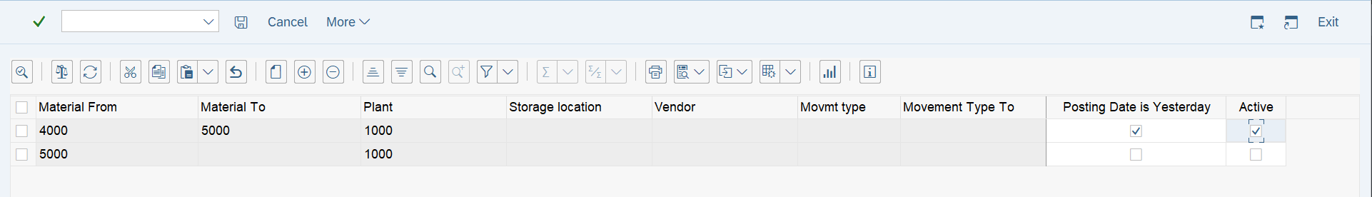 MB51 - Material Documents