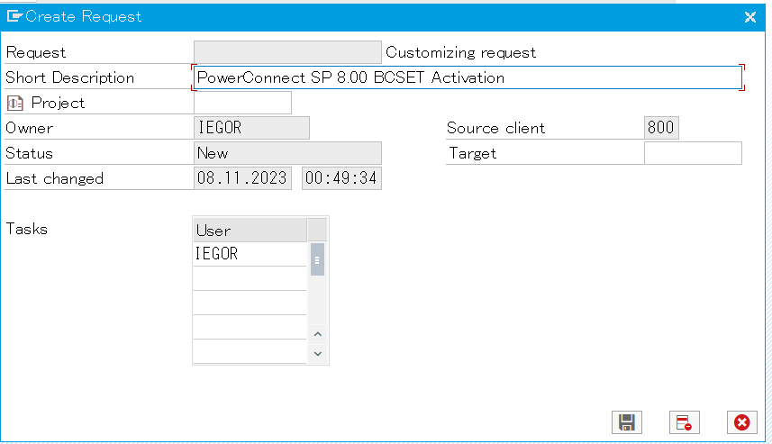 Activate Business Configuration Set for Dynatrace (PowerConnect ABAP 8.X)