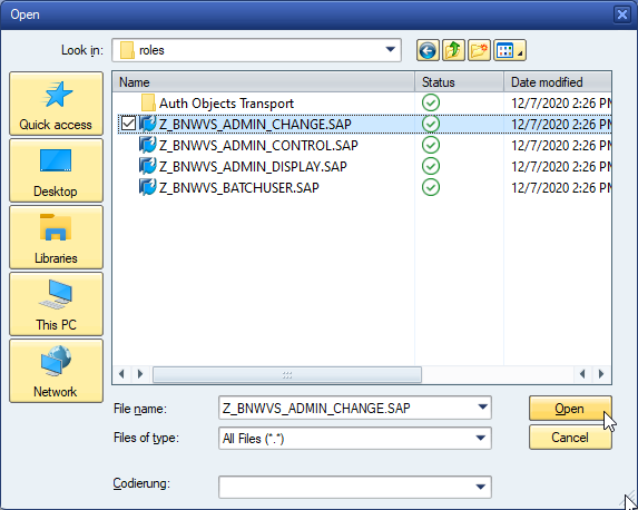 Upload PowerConnect Roles (PowerConnect ABAP 8.X)