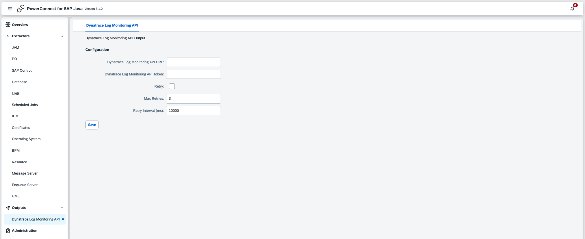 Configuring A Dynatrace Log Monitoring Api Connection In Powerconnect Java