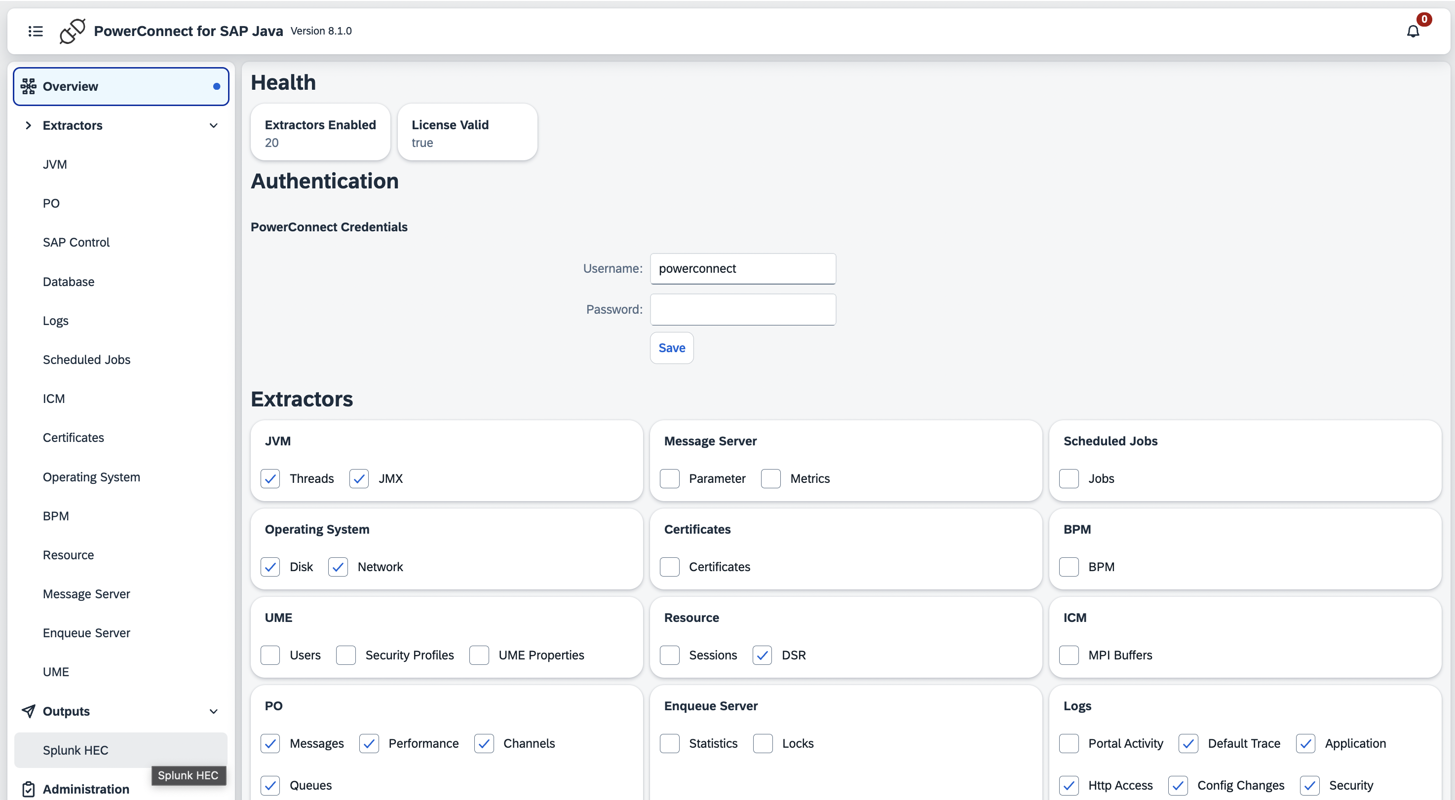 Configuring A Splunk Connection In Powerconnect Java