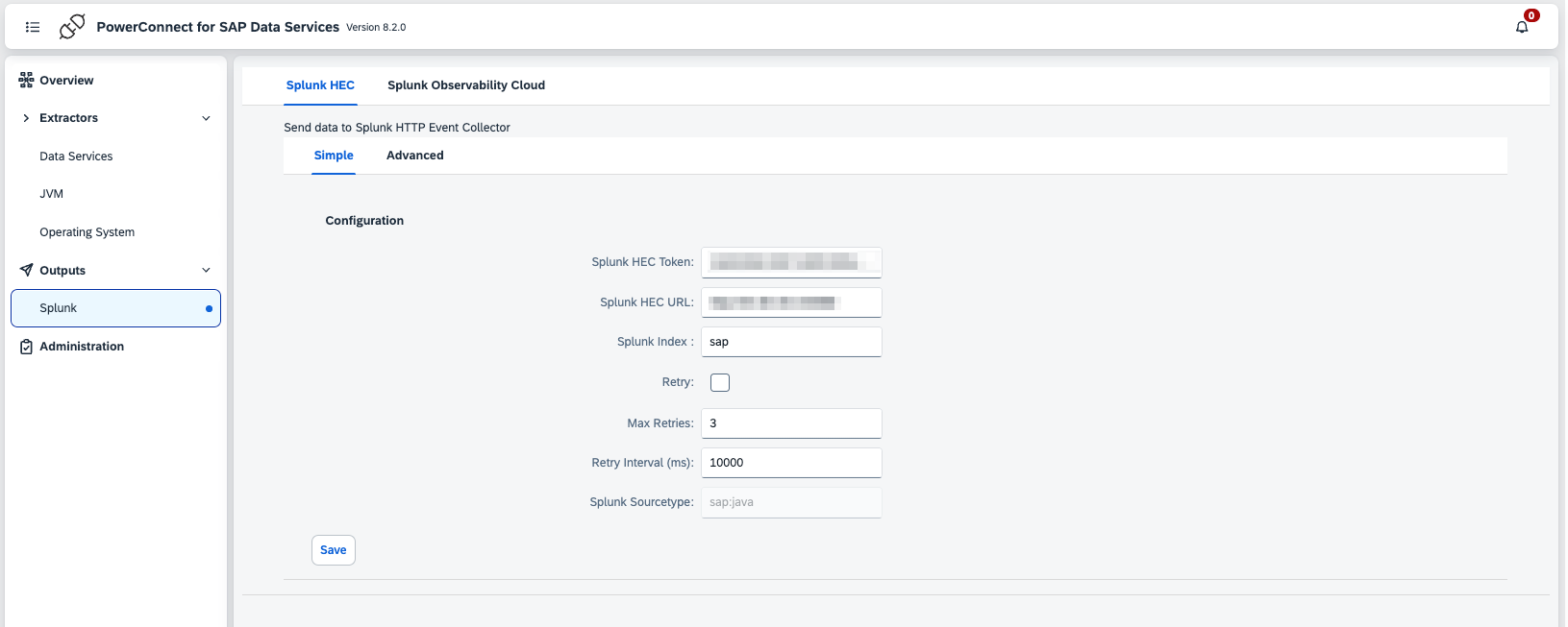 Configuring A Splunk Connection In Powerconnect For Sap Data Services